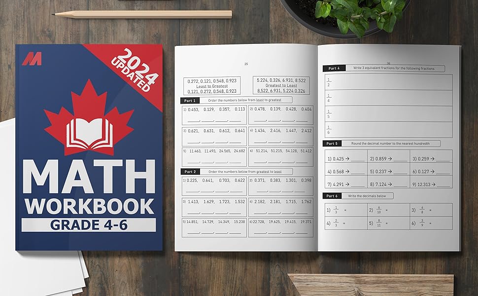 Math Workbook Grade 4-6 - Mathematics Book 4th Grade, 5th Grade, 6th ...
