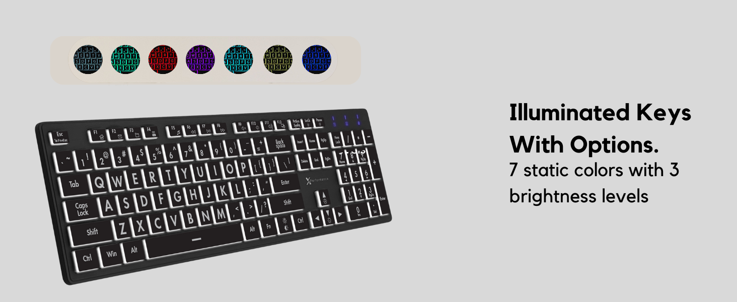 Amazon.com: X9 Wired Keyboard and Mouse Combo - Large Print Backlit ...