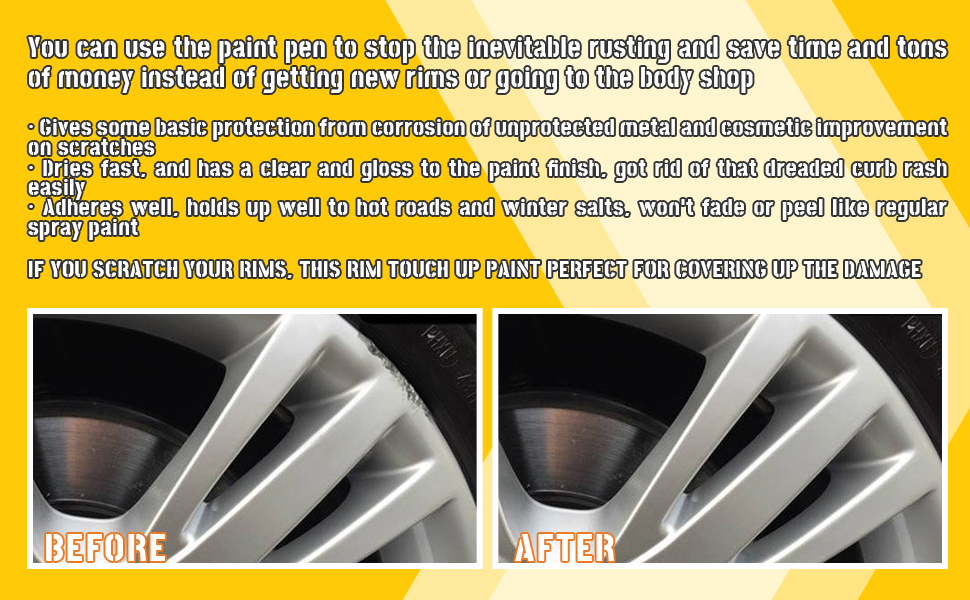 Amazon.com: MCTRHG Silver Rim Touch Up Paint, Universal Color for Rims Paint, Two in One Wheel ...