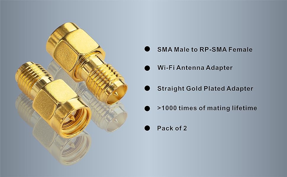 Amazon.com: Boobrie SMA WiFi Adapter RP-SMA Female to SMA Male Coaxial Connector RF Antennas ...
