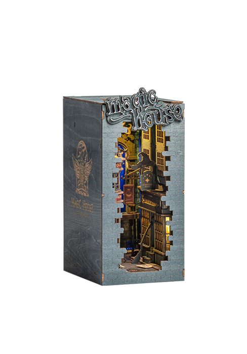 Amazon.com: rowood Book Nook,DIY Book Nook Kits for Adults,3D Wooden Puzzle Bookend Miniature ...