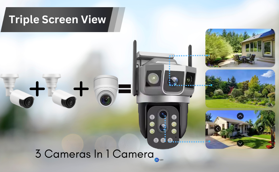 Buy Maizic Smarthome Shark 10X Optical Zoom Dual Lens 5MP+5MP WiFi Outdoor CCTV Camera – Triple ...