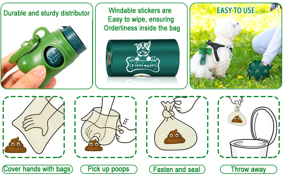 JEDWKFA 600 Stück/24 Rollen Hundekotbeutel, Auslaufsichere und extra dicke Kackbeutel für Hunde ...