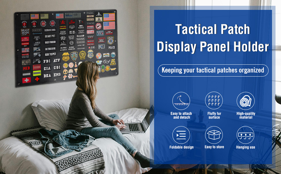 Amazon.com: Harsgs Tactical Patch Display Holder Panel, Foldable Military Patches Display Board ...