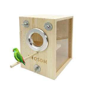 Amazon.com : BNOSDM Parakeet Nesting Box Transparent Bird Breeding Nest Boxes Natural Wood Bird ...