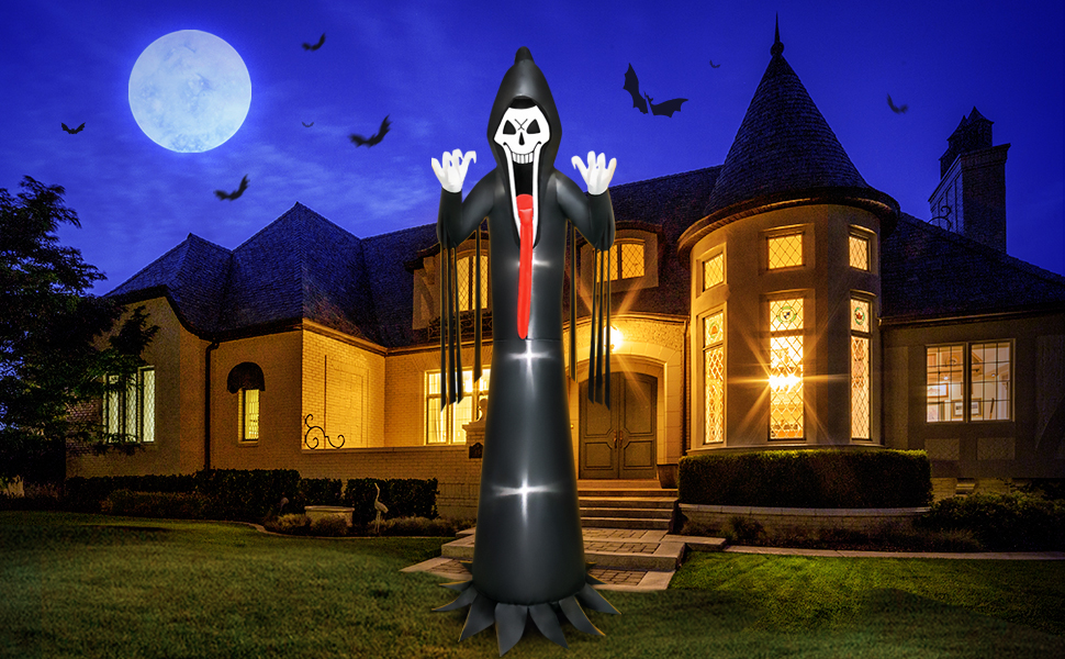 Amazon.com: KOOY 10 FT Halloween Inflatable Ghost,Halloween Decorations Outdoor,Inflatable ...