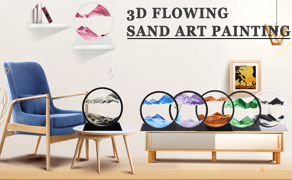 Amazon.com: GEZHOUBA Large 12'' Moving Sand Art Picture, 3D Sand Art ...