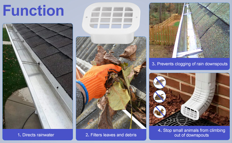 VYH 3" x 4" rain Gutter downspout Drop Outlet with Filter, for K Style ...