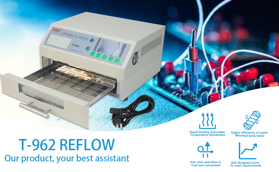 Reflow Oven, T962 Infrared Reflow Oven Furnace IC Heater, PCB Reflow Soldering Station, 110V ...