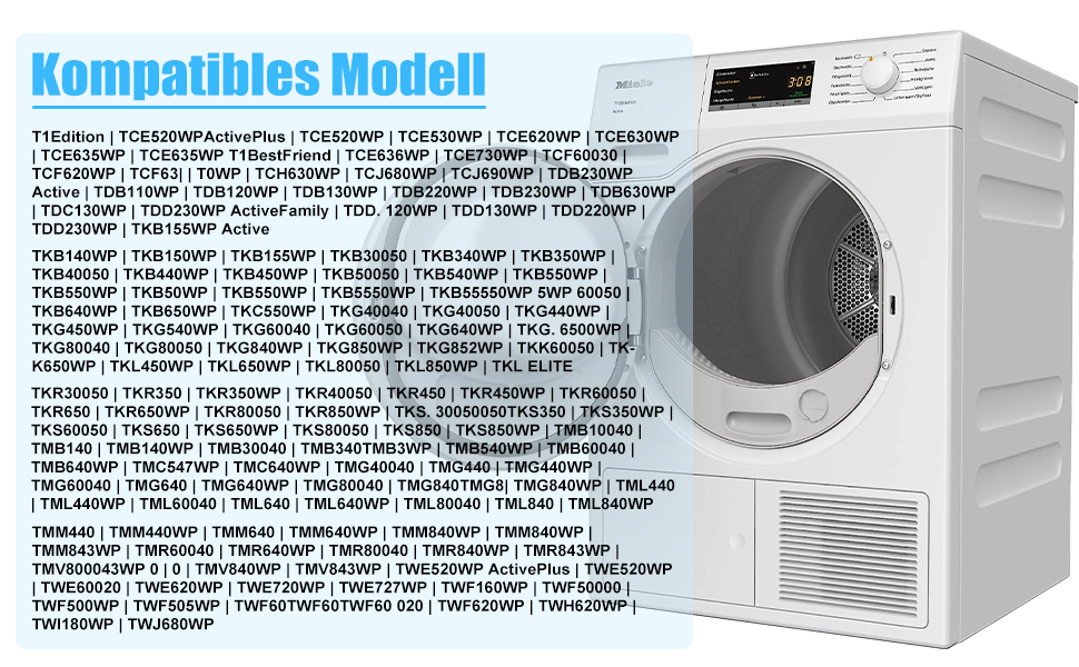 2 Stück 9164761 Filter für Miele T1 Trockner Wärmepumpentrockner| Grob und Fein Filter 207 x 157 ...