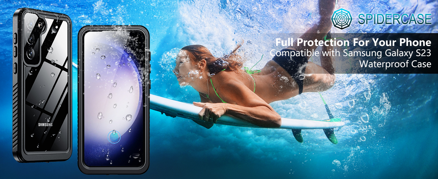 Amazon.com: SPIDERCASE Designed for Samsung Galaxy S23 Case, Waterproof Built-in Screen ...