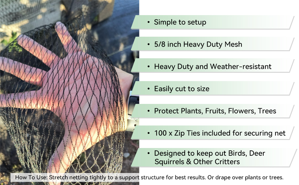 Amazon.com : XiHaKey Heavy Duty Bird Netting 10x10Ft – Chicken Overhead & Poultry Netting for ...