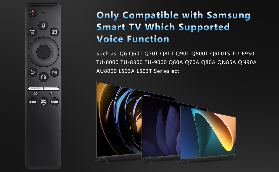 Voice Remote Control BN59-01312A for Samsung QLED UHD Q70A Q80A Q60A 4K 8K Frame Solar 8 Series ...