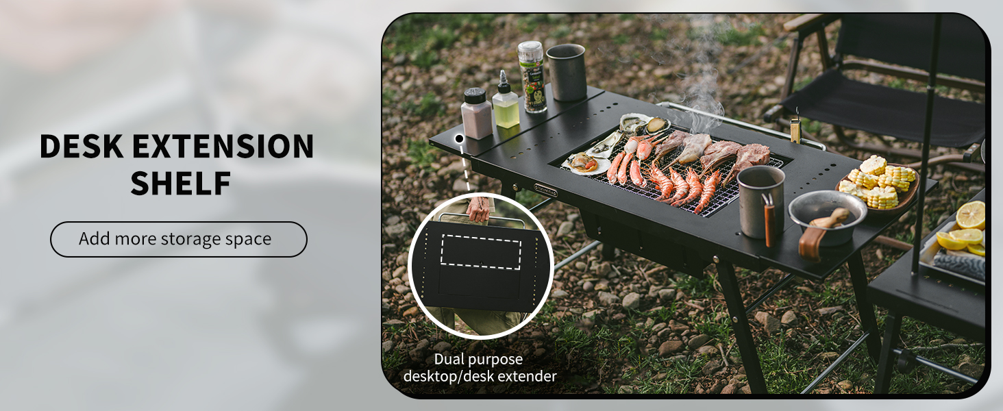 Amazon.com : Naturehike Portable IGT Table with Charcoal Grill, Folding Camping Table and BBQ ...