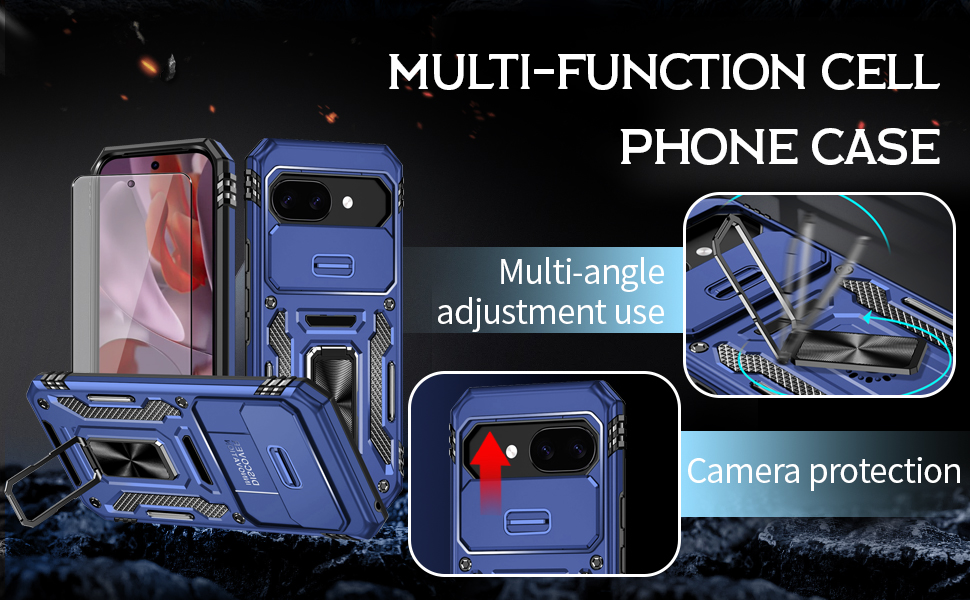 Amazon.com: for Google Pixel 9a Case with Screen Protector and with Camera Cover, 360°Military ...