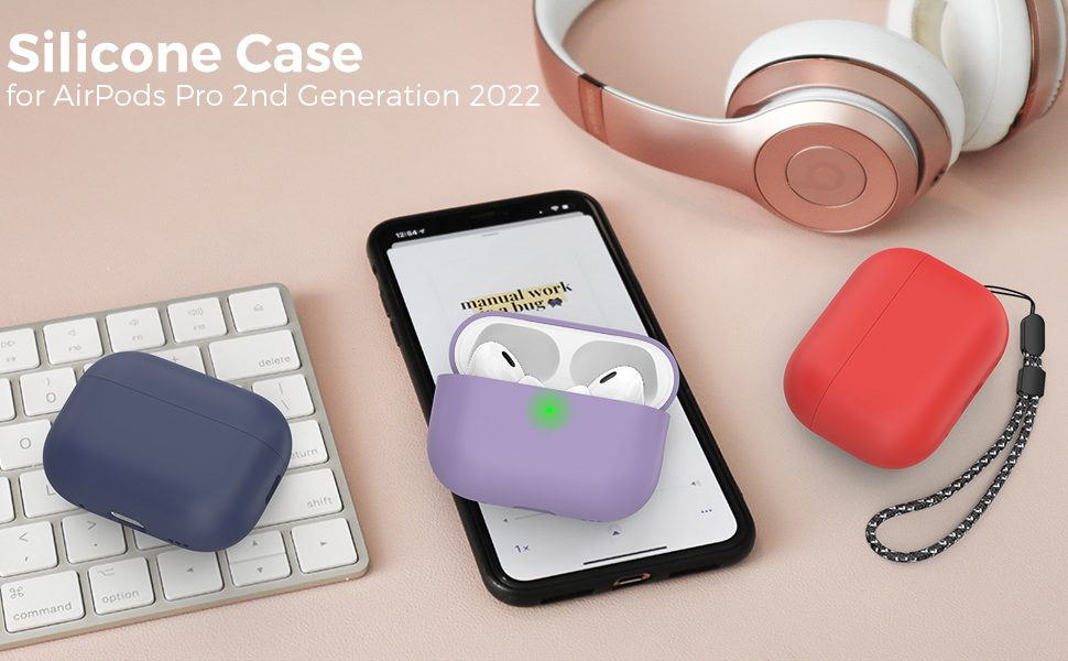 Amazon.com: AhaStyle AirPods Pro 2nd Generation Case Protective Cover [Front LED Visible] [Added ...