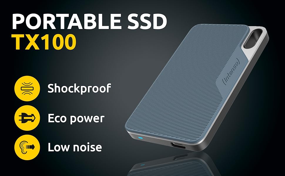 Intenso Externe SSD TX100, 2 TB Portable Solid State Drive, Super Speed USB 3.2 Gen 1x1 , bis zu ...