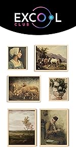Amazon.com: EXCOOL CLUB Antique Vintage Wall Art - 12x16 French Country Wall Decor, Neutral ...