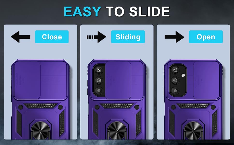 Amazon.com: Janmitta Compatible with Galaxy A25 5G Case Built in Slide Camera Lens Cover+Screen ...