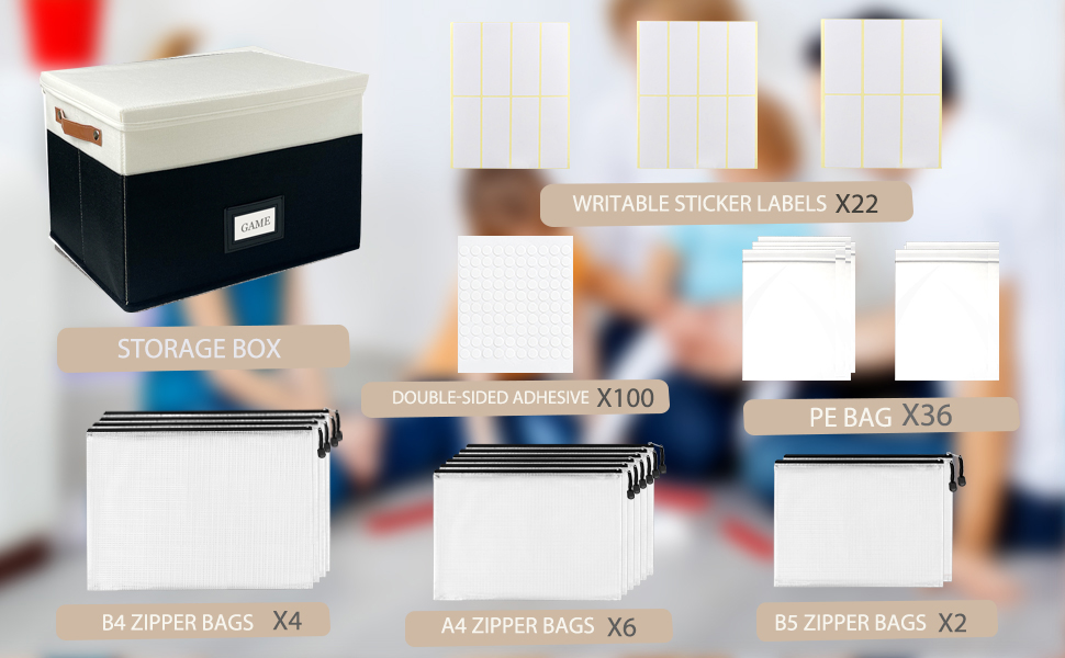 Amazon.com: Board Game Storage, Board Game Organizer with 12pcs Zipper ...