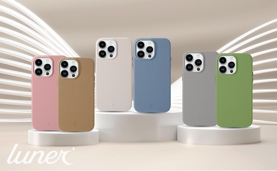 Amazon.com: Luner - for iPhone 15 Pro Max - Premium Vegan Leather Phone Case [Compatible with ...