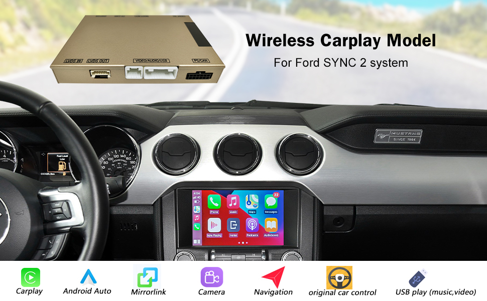 Amazon.com: Road Top Wireless Carplay Android Auto for Ford 2013-2015 Year with Sync2 System ...