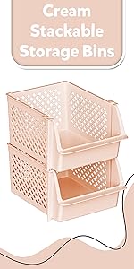 Amazon.com: TidyFriend Plastic Stackable Storage Bins for Pantry, 2 ...