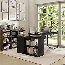 Amazon.com: Homsee Home Office Computer Desk Corner Desk with 3 Drawers ...