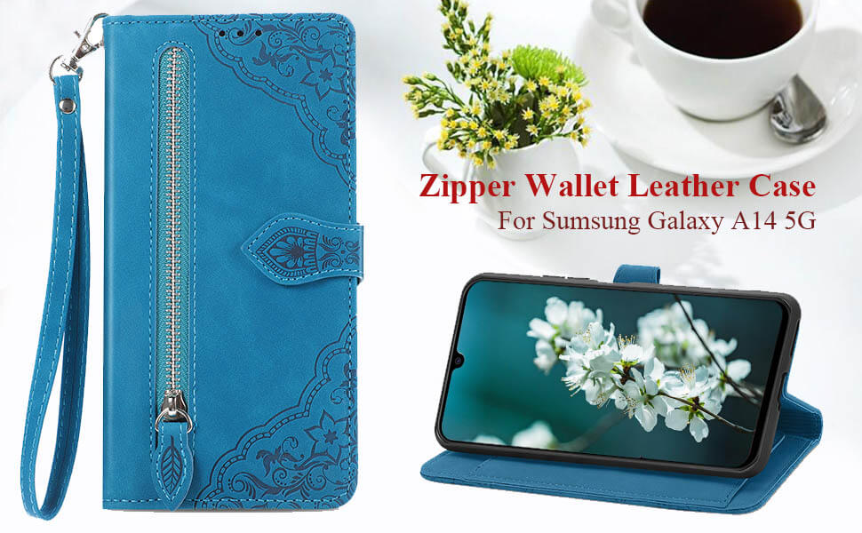 Amazon.com: KRHGEIK for Samsung Galaxy A14 Case Wallet for Women,Embossed PU Leather Protective ...