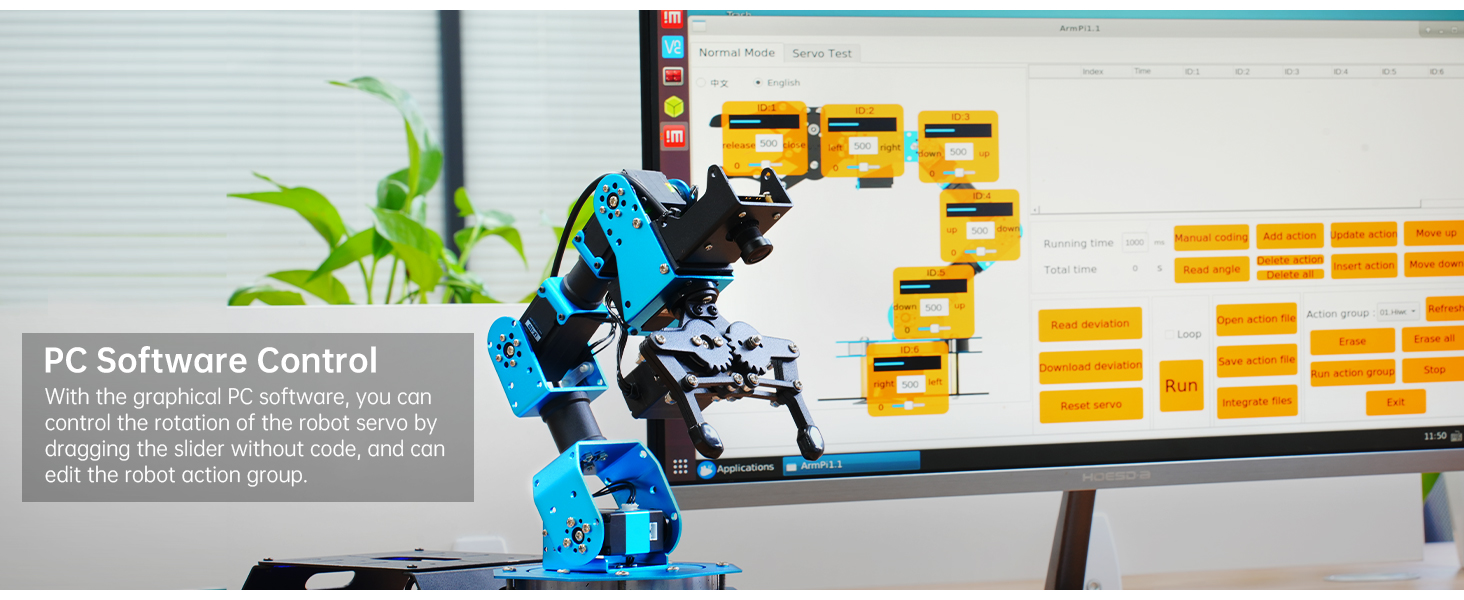 Amazon.com: HIWONDER ArmPi FPV Robot Arm Kit Raspberry Pi 6DOF AI ...