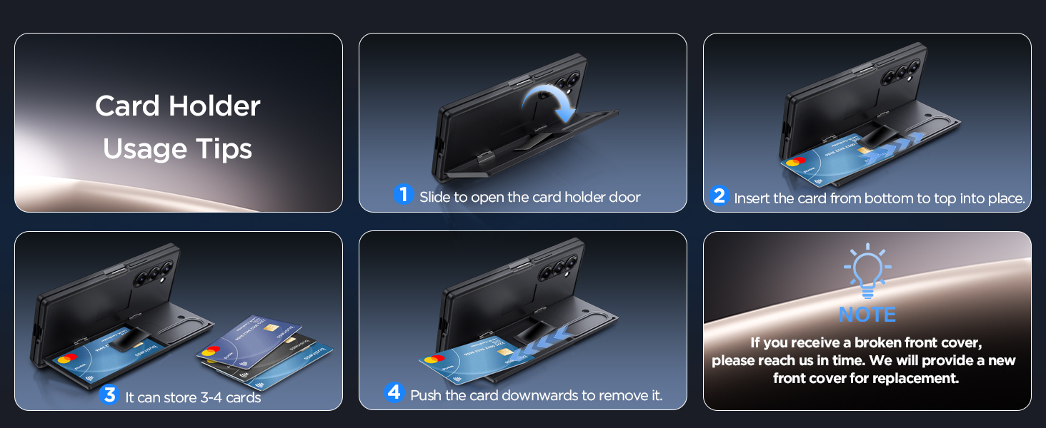 Amazon.com: TONGATE Wallet for Z Fold 6 Case with Privacy Screen Protector, [4-Card Holder][Anti ...