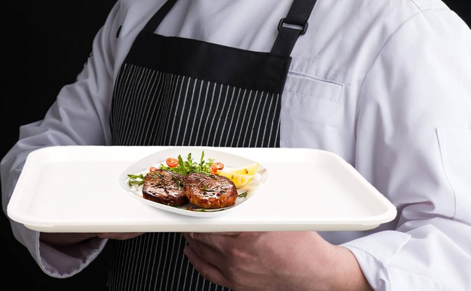 Amazon.com: Fast Food Trays,8 Pack White Plastic Trays Restaurant ...