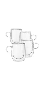 Amazon.com | BTaT- Stackable Insulated Coffee Mugs, Glass Tea Mugs, Set ...