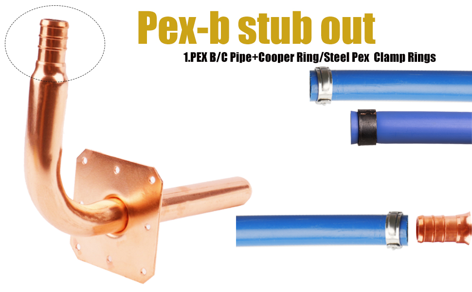 Amazon.com: WHK 10 packs Pex-A Copper Stub Out Elbows with Wall Flange 1/2" x 6" : Industrial ...