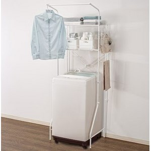 Amazon.co.jp: ニトリ(NITORI) 洗濯機ラック DK003 ホワイト 幅65~95×奥行52×高さ186cm 8530773 : 産業・研究開発用品