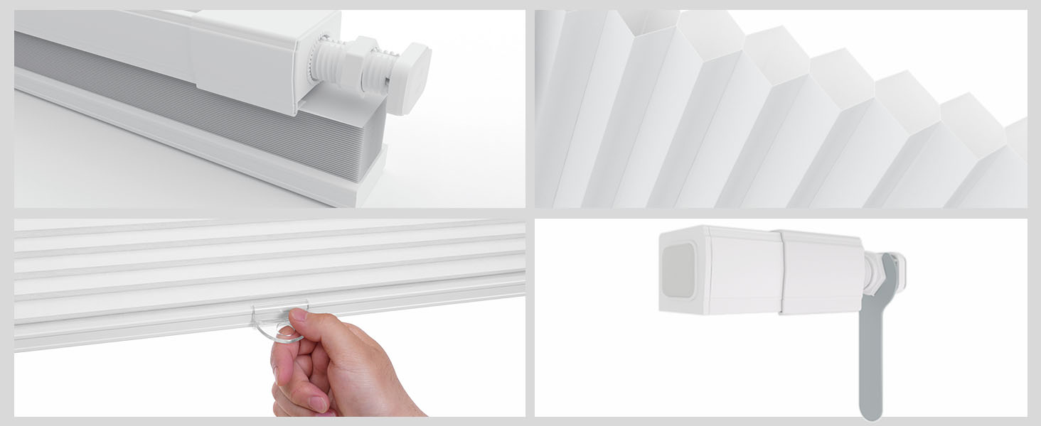 Amazon.com: Changshade Custom No Drill No Tools Cordless Cellular Shades Light Filtering, 1.5 ...