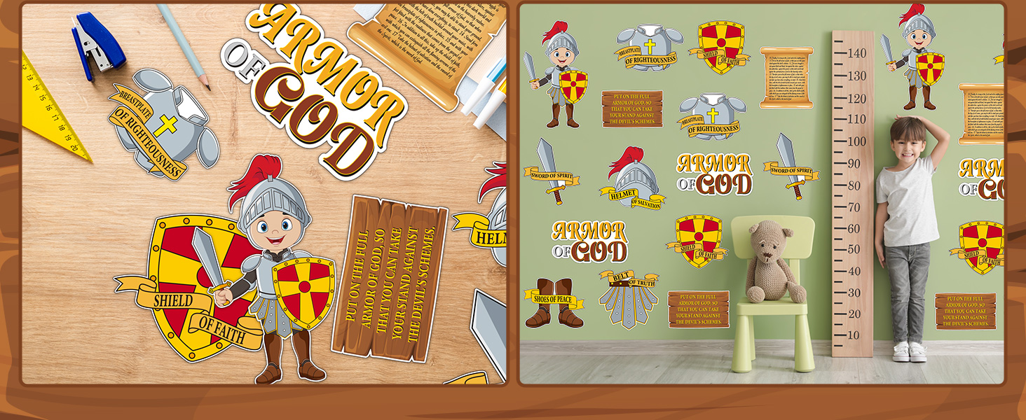 Amazon.com: 50 Pcs Armor of God Cutouts for Kids Books of The Bible ...