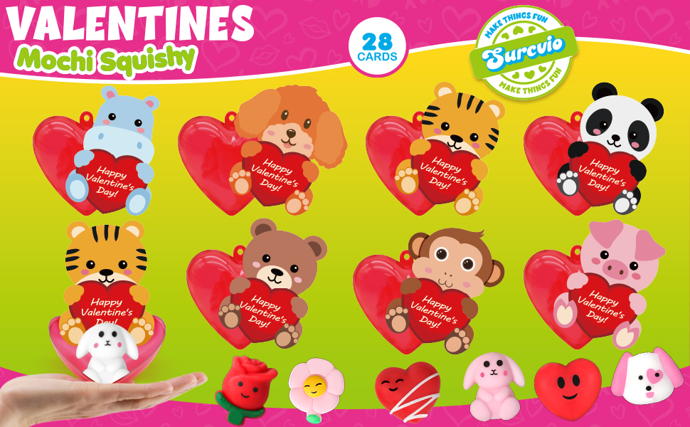 Amazon.com: SURCVIO 28 Pack Valentine Mochi Squishies Gifts for Kids ...