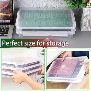Amazon.com: BTSKY 2 Pack A4 Plus Clear Plastic Stackable Storage Box ...