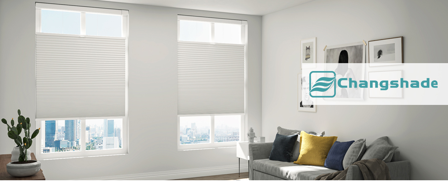 Amazon.com: Changshade No Drill Custom Top Down Bottom Up Cellular Shades, No Tools Custom ...