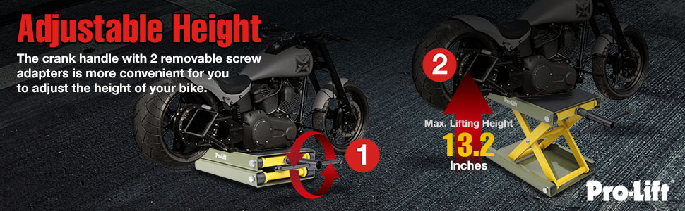 Amazon.com: Pro-Lift Motorcycle Scissor Jack Lift – 1100 LBS Capacity, Wide Deck, Hoist Crank ...