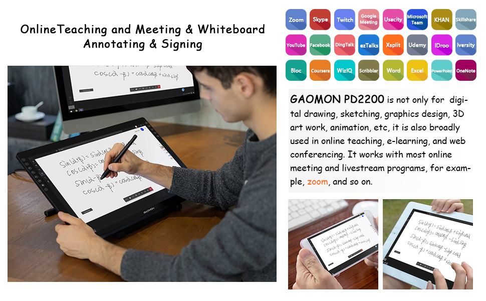 GAOMON PD2200 21,5-calowy graficzny tablet rysunkowy z 92% NTSC, 8 ...