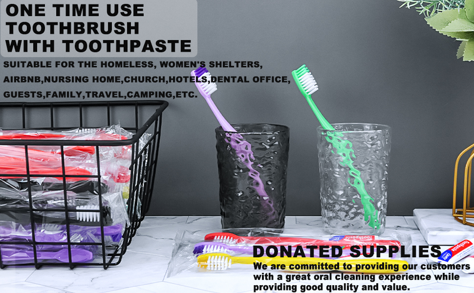 Amazon.com : HAIFOTRVA 100pcs Disposable Toothbrushes with Toothpaste ...