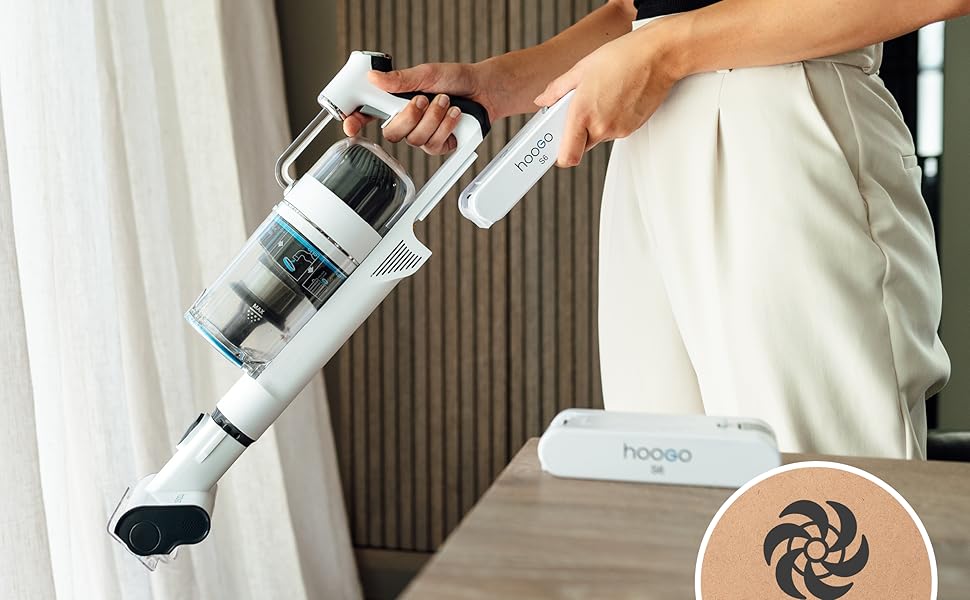 Amazon.de: hoogo Akku-Staubsauger S6 2in1 | beutellos kabellos | Laufzeit bis zu 90 Min ...