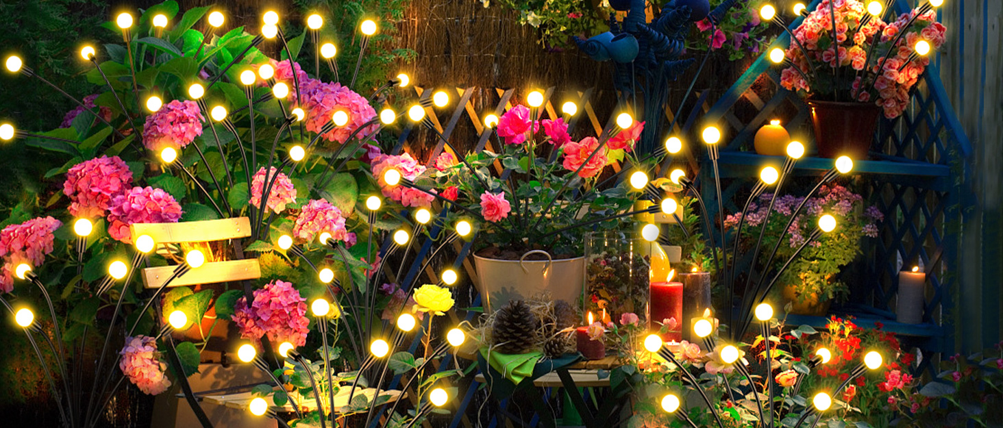 Cnkeeo Solar Firefly Lights with Remote, 4 Pack Solar Lights Outdoor Waterproof, Solar Pathway ...