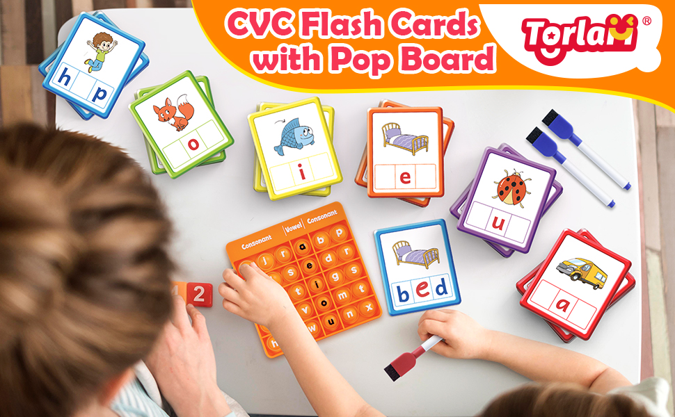 Amazon.com: Torlam CVC Word Games Phonics Games Sight Words Flash Cards, Spelling Reading ...