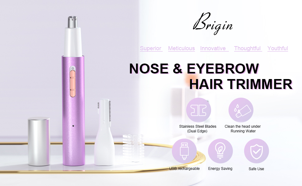 Brigin Nose Hair Trimmer for Women, Rechargeable 2 in 1 Ear & Nose Hair Trimmer, 2023 ...