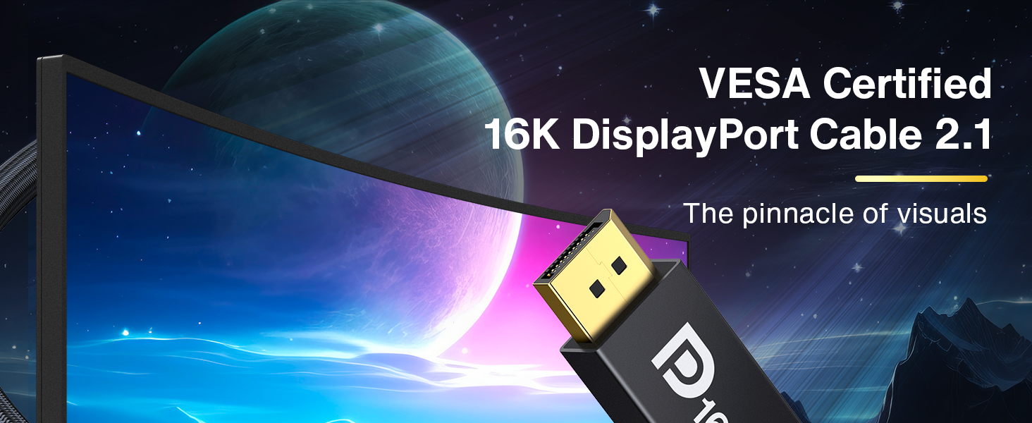 Amazon.com: IVANKY 16K Displayport Cable 2.1, VESA Certified DP 2.1 Cable [16K@60Hz,8K@120Hz,4K ...