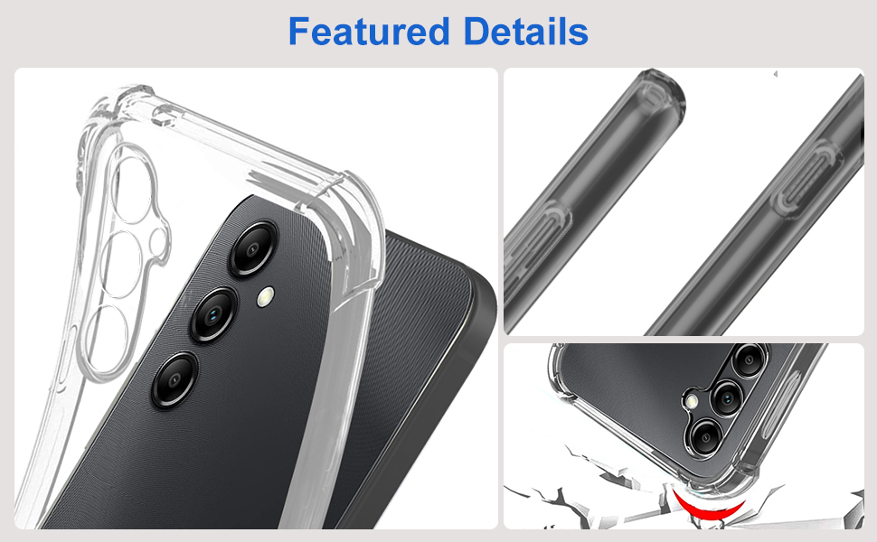 For Samsung A14/A14 5G Clear Case,Galaxy A14/A14 5G Phone Case and Screen Protector Tempered ...