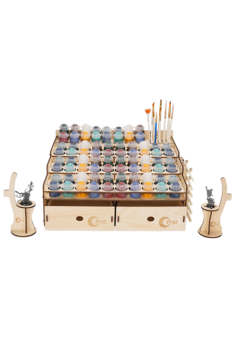 Amazon.com: OPHIR Wooden Paint Rack Organizer, Miniature Paint Holder with 104 Holes of 2 Sizes ...